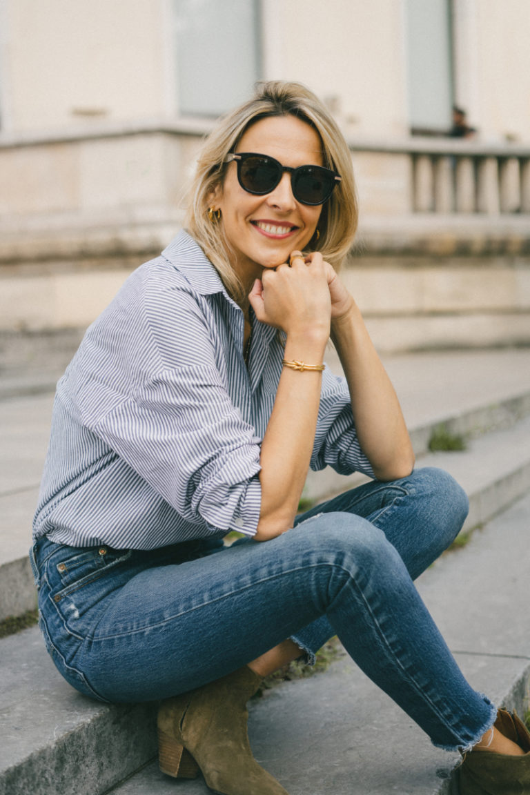 Comment porter la chemise rayée à la rentrée ? - Le Dressing Idéal